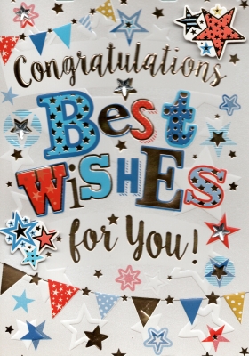Congratulations Best Wishes card – buy online or call 0161 789 4914